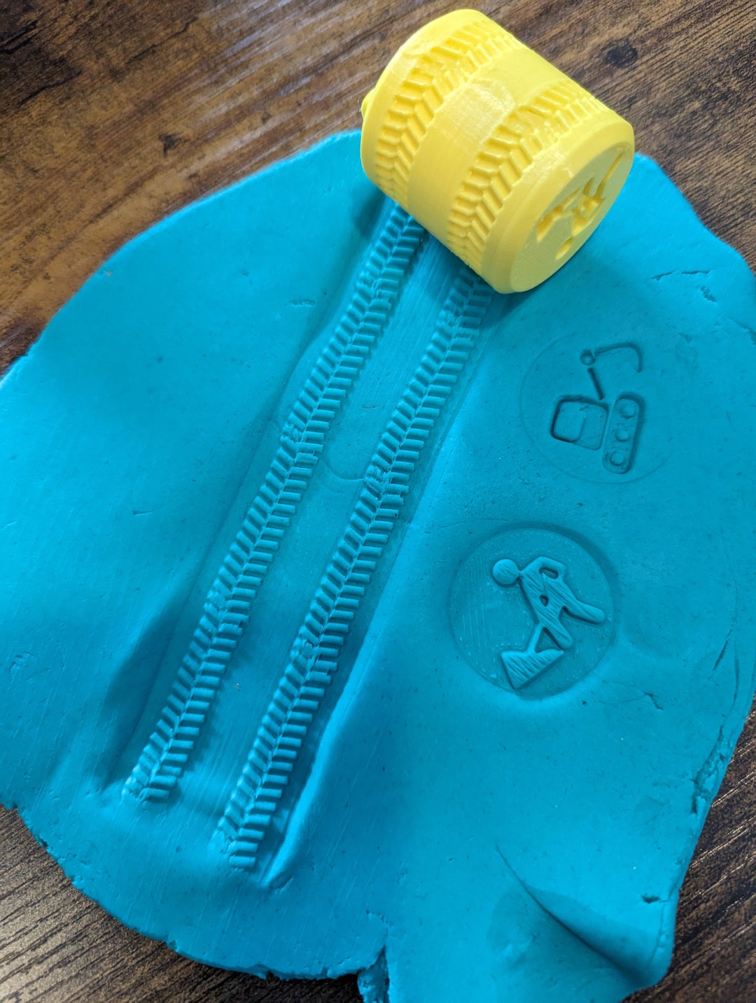 Mini Digger Track Roller, Construction, Playdough Roller, Clay Roller ...