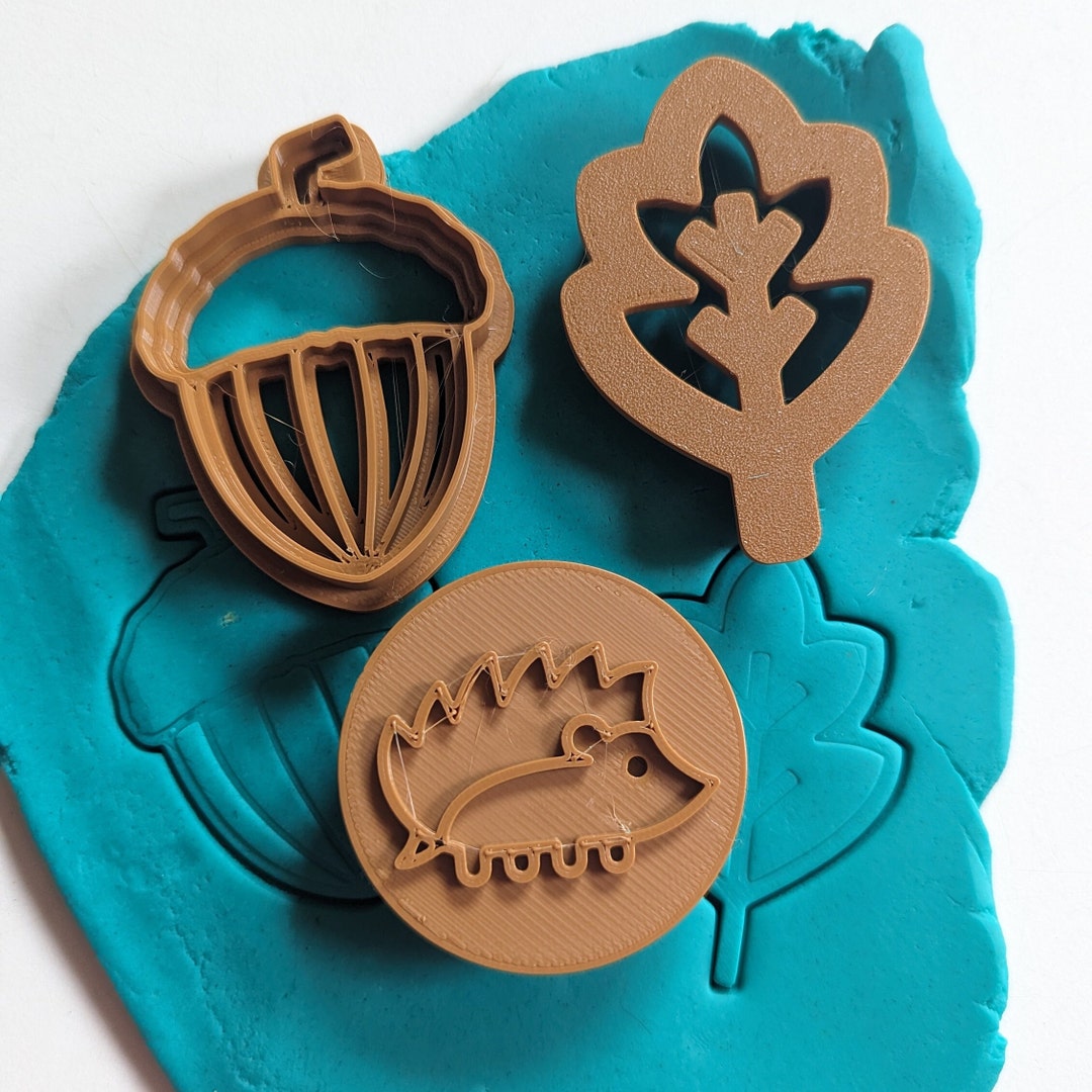 Autumn Playdough Set, Playdough Stamp, Leaf Cutter, Acorn Cutter ...