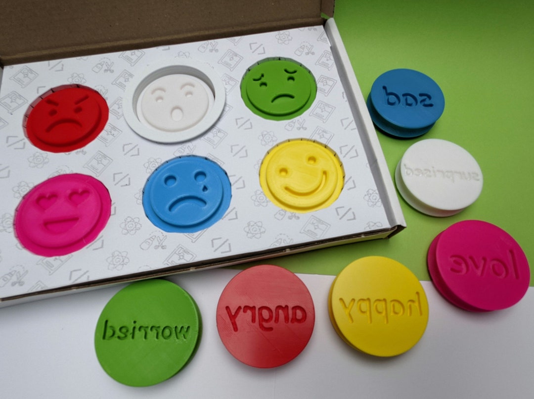 Emotions Playdough Stamp Set, Clay Stamps, Playdough Stamps, Playdough ...