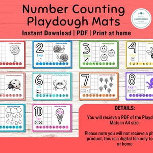 Number Counting Playdough Mats Printable | Numbers | Preschool ...