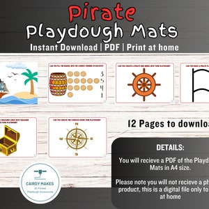 Pirate Themed Playdough Mats Printable | Digital Download | Preschool ...