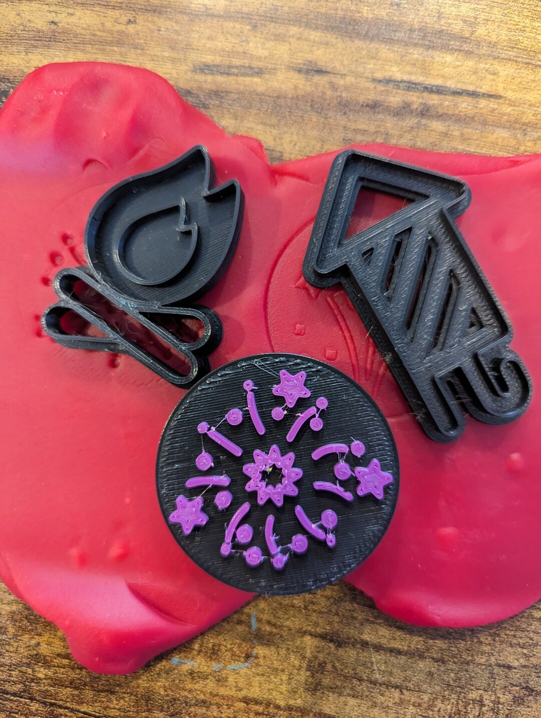 Firework Playdough Set, Playdough Stamp, Rocket Cutter, Campfire Cutter ...