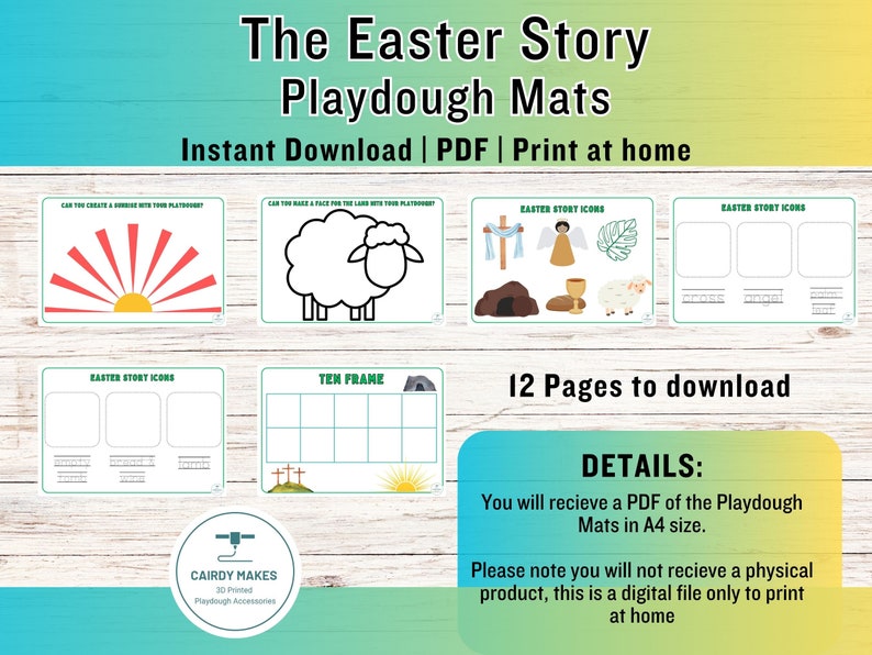 Easter Story Playdough Mats Printable | Digital Download | Preschool ...