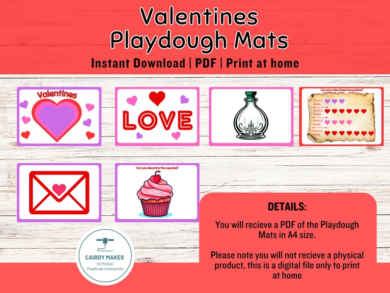 Playdough Mats Printable Valentines Preschool Pre-k Activities ...