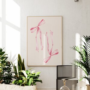 Pink Bow Print, Coquette Poster, Pink Bow Wall Art, Balletcore Poster ...