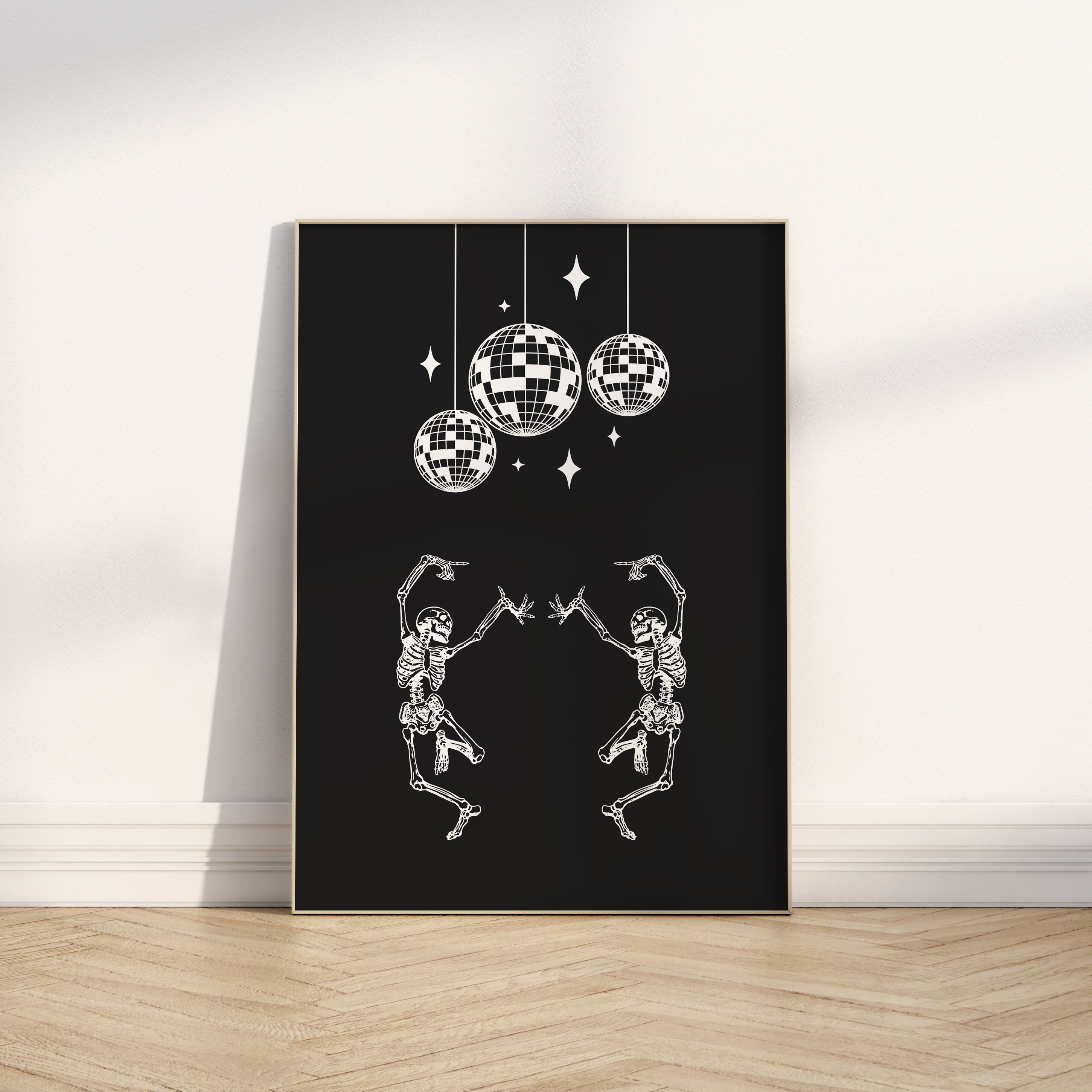 Dancing Skeleton Wall Art / Skeleton Wall Art Halloween Wall - Etsy
