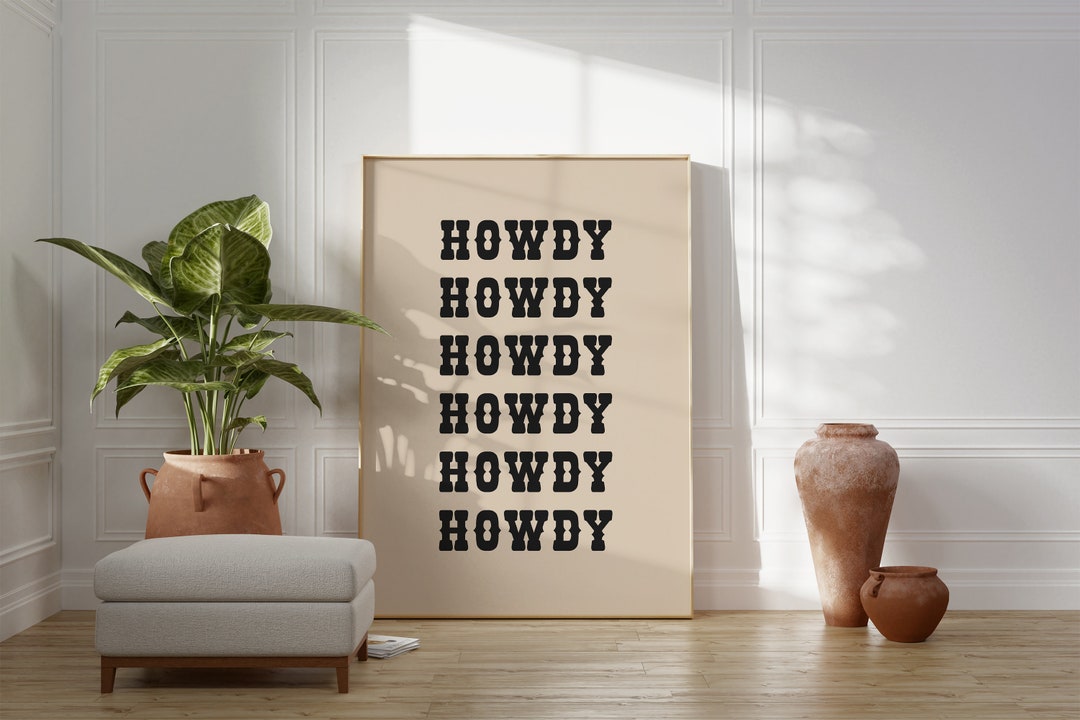 Howdy Poster // Howdy Wall Art, Cowboy Prints, Cowgirl Poster, Dorm ...