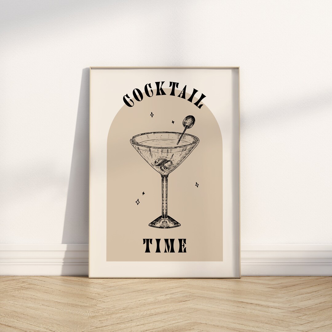 Cocktail Time Print / Cocktail Print, Drinks Print, Cocktail Bar Print ...