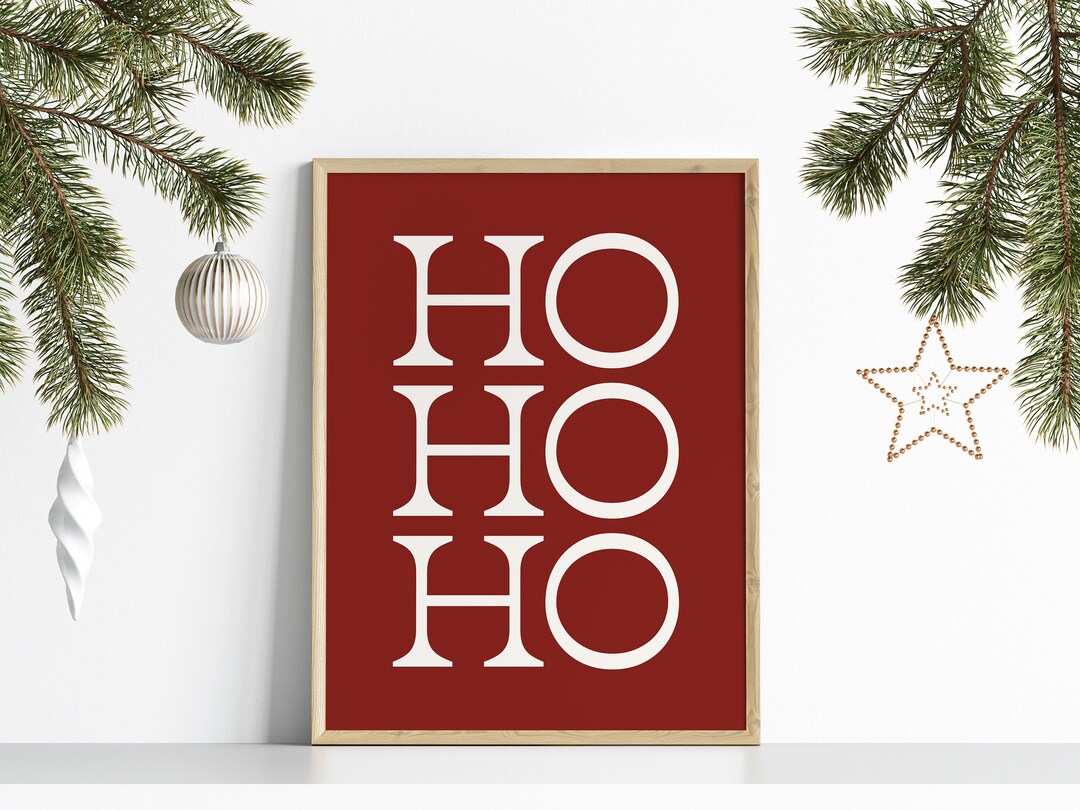 Ho Ho Ho Christmas Print // Christmas Wall Art, Boho Christmas Print ...