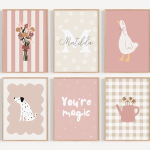 Girls Room Set of 6 Prints / Gallery Wall Print Set, Set of 6 Prints ...