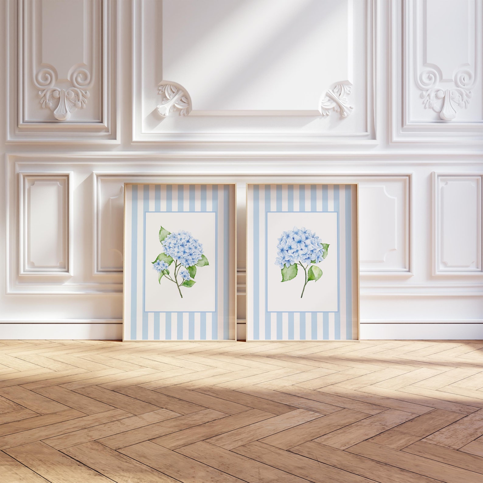 Hydrangea Print Set of 2, Watercolour Prints, Coastal Wall Art ...