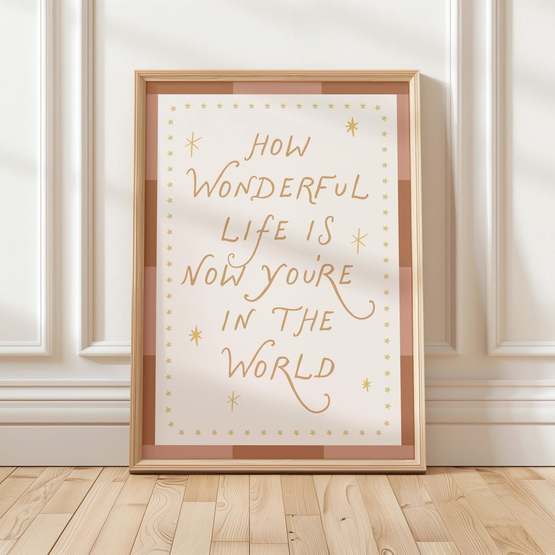 How Wonderful Life is Print, Neutral Kids Room Decor, Playroom Wall Art ...