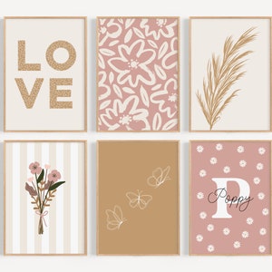 Girls Room Set of 6 Prints / Gallery Wall Print Set, Set of 6 Prints ...