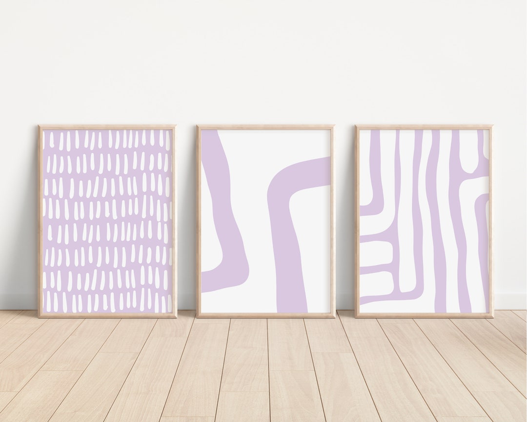 Lilac Gallery Wall Set // Lilac Wall Art Set of 3, Lilac Prints, Girls ...