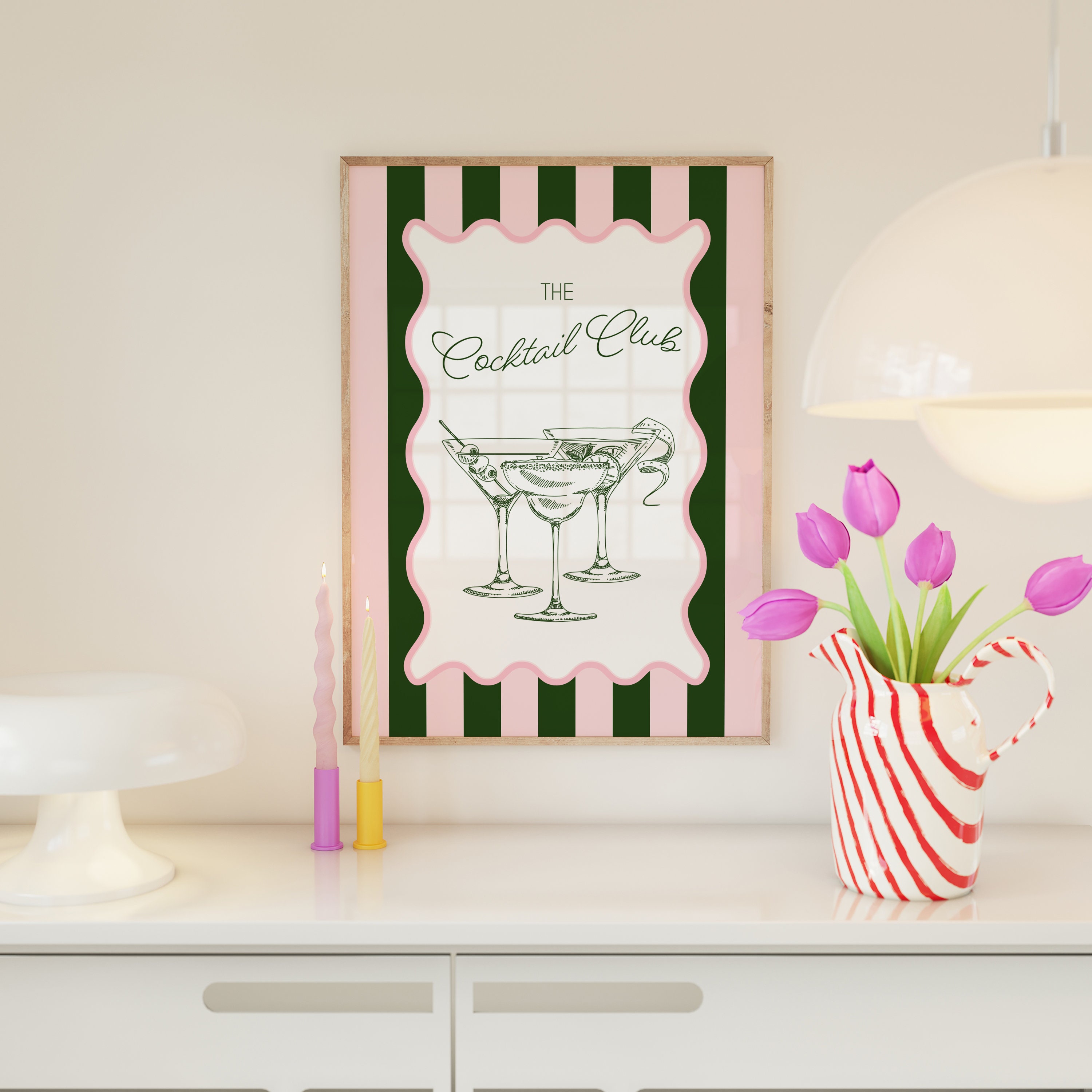 The Cocktail Club Print / Funky Cocktail Print, Drinks Print, Bar Print ...