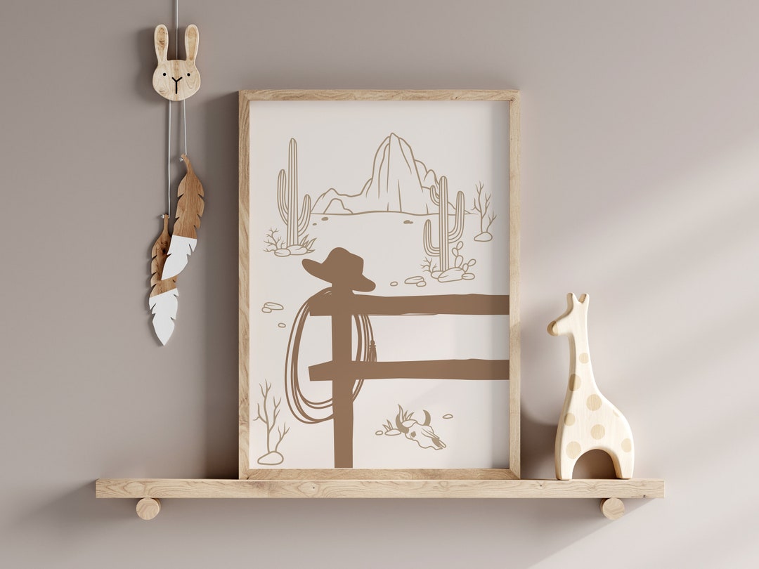 Western Cowboy Print / Cowboy Western Wall Art, Neutral Nursery Wall ...