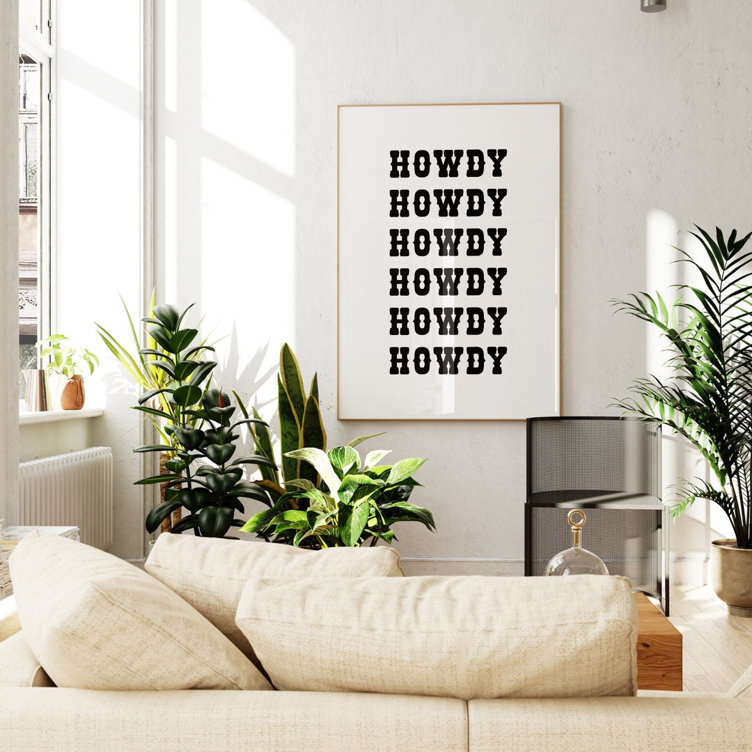 Howdy Poster // Howdy Wall Art, Cowboy Prints, Cowgirl Poster, Dorm ...