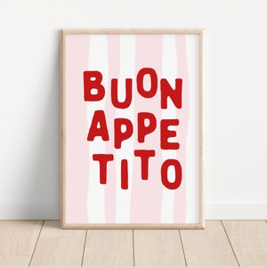 Buon Appetito Print / Italian Quote Print, Italy Print, Trendy Quote ...