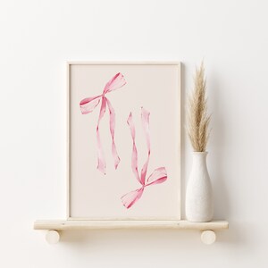 Pink Bow Print, Coquette Poster, Pink Bow Wall Art, Balletcore Poster ...