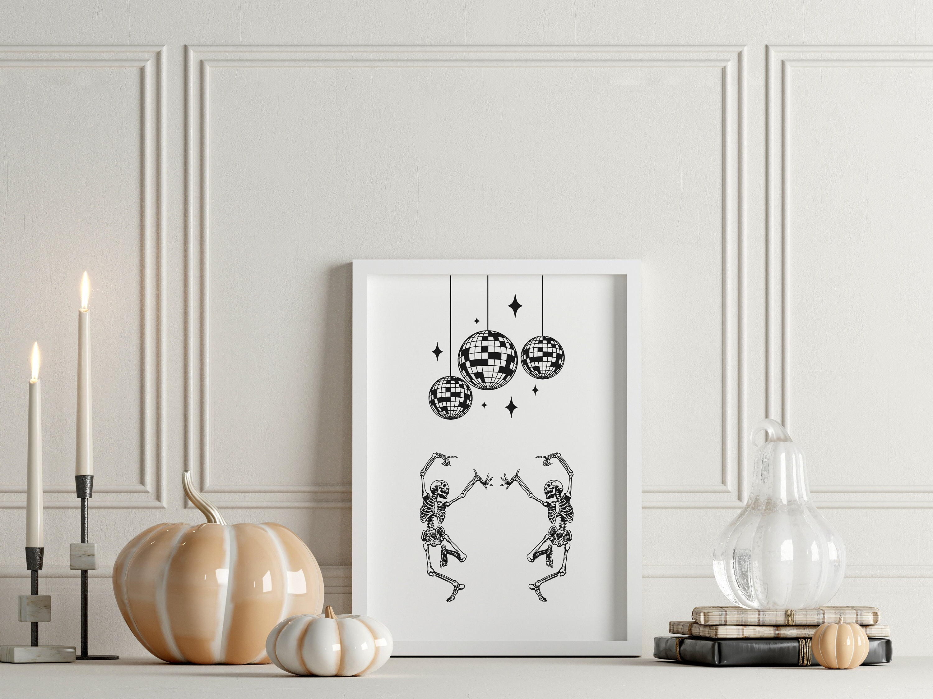 Dancing Skeleton Wall Art / Skeleton Wall Art Halloween Wall - Etsy