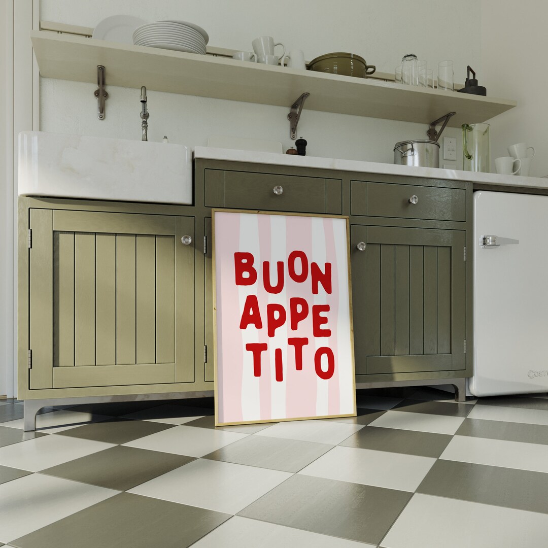 Buon Appetito Print / Italian Quote Print, Italy Print, Trendy Quote ...