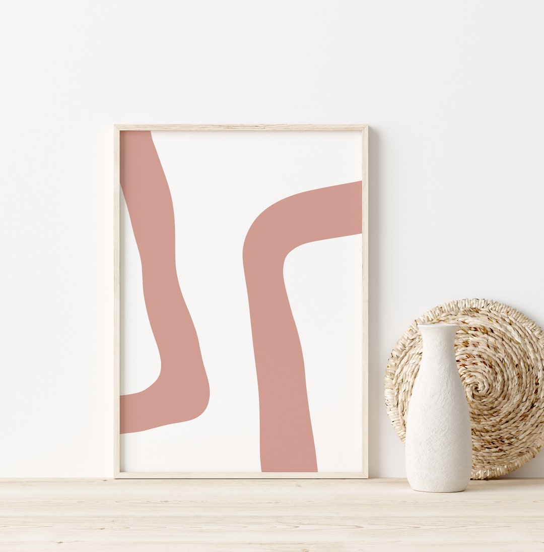 Dusty Pink Modern Abstract Print // Minimalist Wall Art, Modern Art ...