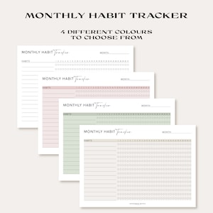Simple Monthly Habit Tracker, Monthly Habit Tracker, Habit Tracking ...