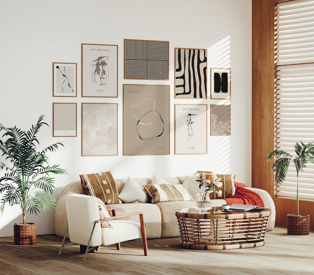 Modern Gallery Wall Set of 10 // Neutral Gallery Wall Prints, Set of 10 ...