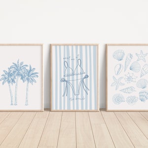 Coastal Print Set of 3 // Trendy Coastal Aesthetic, Beach Prints ...