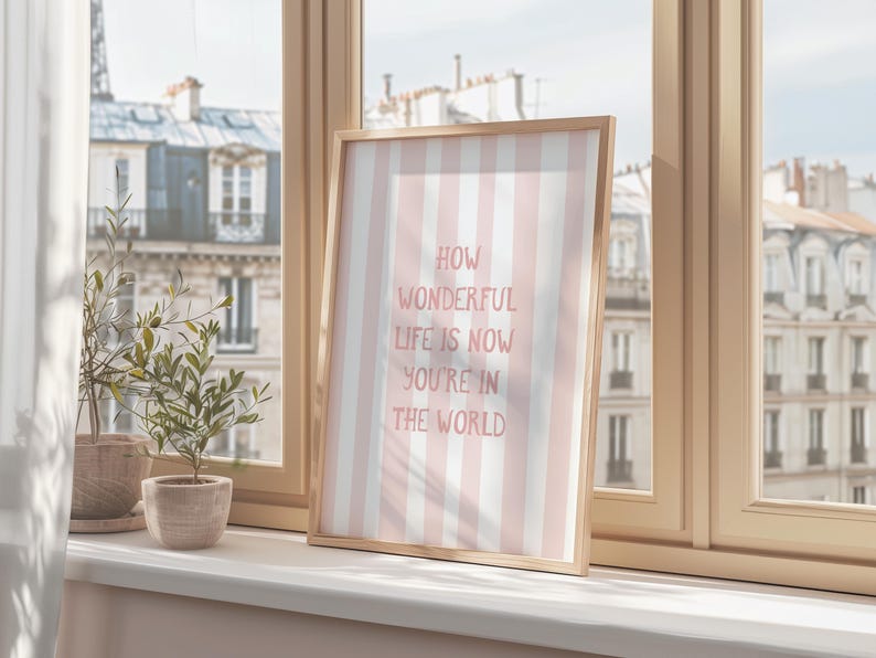How Wonderful Life is Print, Pink Nursery Wall Art Print (digital ...