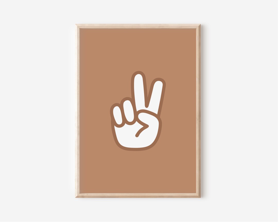 Neutral Peace Sign Print, Kids Room Decor, Neutral Playroom Prints ...