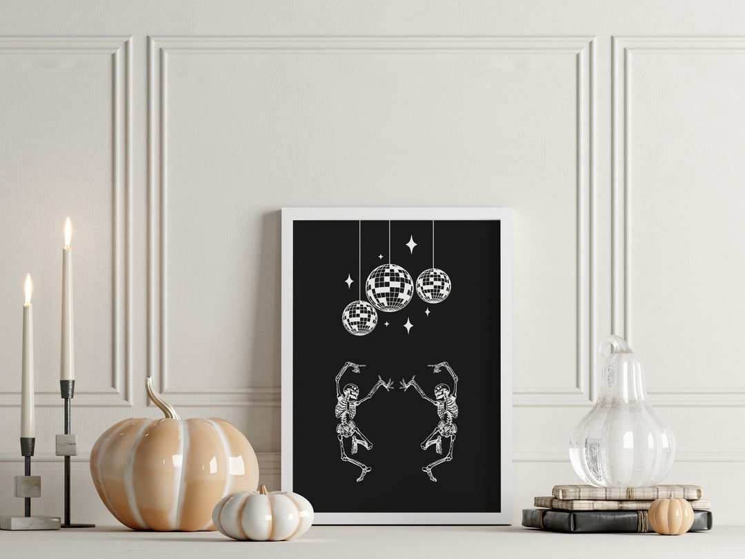 Dancing Skeleton Wall Art / Skeleton Wall Art, Halloween Wall Art ...