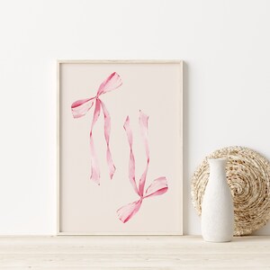 Pink Bow Print, Coquette Poster, Pink Bow Wall Art, Balletcore Poster ...