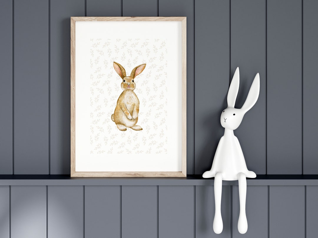 Bunny Nursery Print / Bunny Wall Art, Woodland Nursery Print, Girls ...