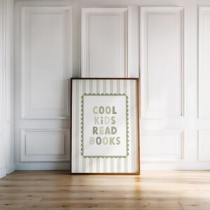 Cool Kids Read Books Print / Sage Green Nursery Wall Art, Classroom ...