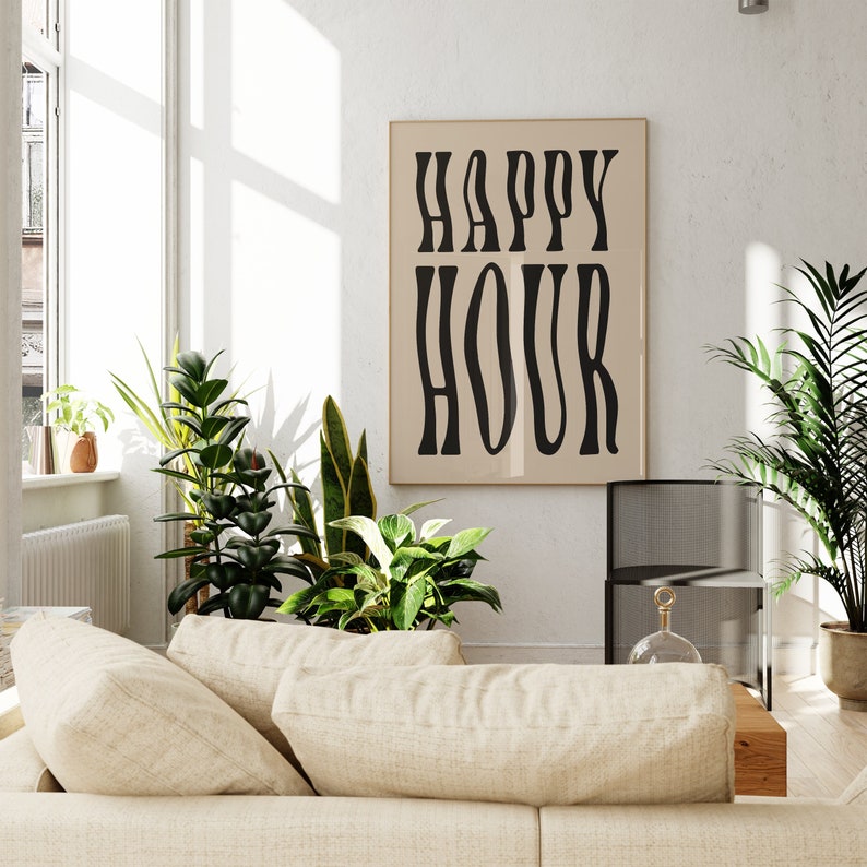 Happy Hour Print / Cocktail Print, Drinks Print, Bar Print, Bar ...