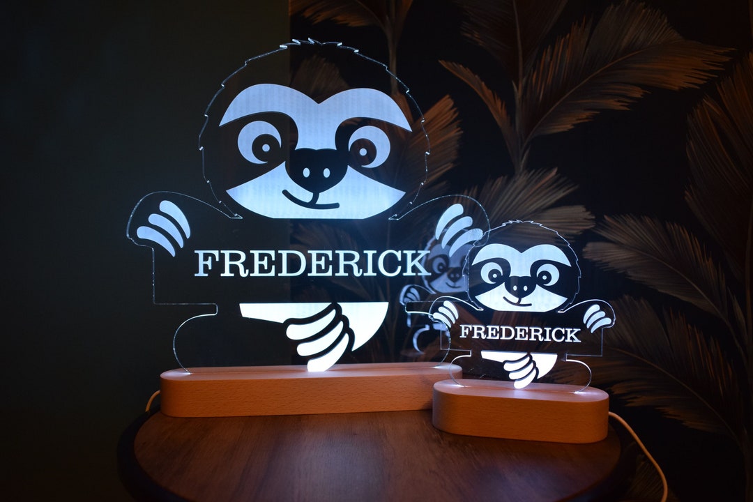 Kids LED Sloth Night Light, Childrens Custom Sensory Light. - Etsy