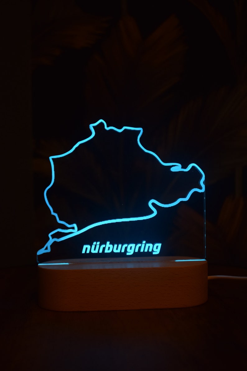 Nürburgring Nights: LED Racing Track Circuit Light. Illuminated Acrylic ...