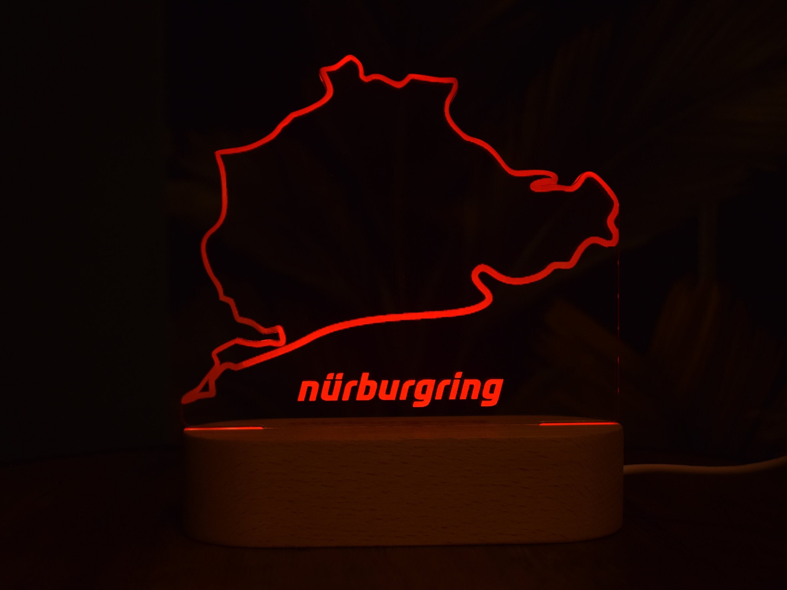 Nürburgring Nights: LED Racing Track Circuit Light. Illuminated Acrylic ...