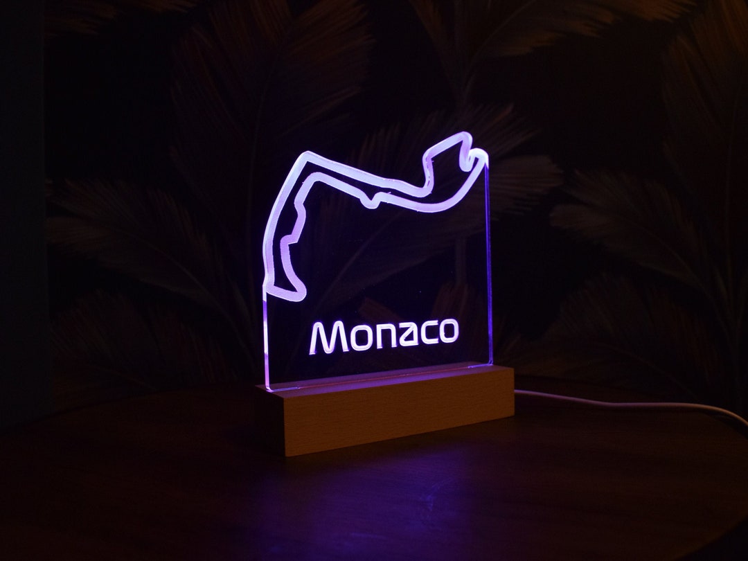Monaco Track LED RGB Track Map. Perfect Gift for F1 Fan, Boyfriend ...