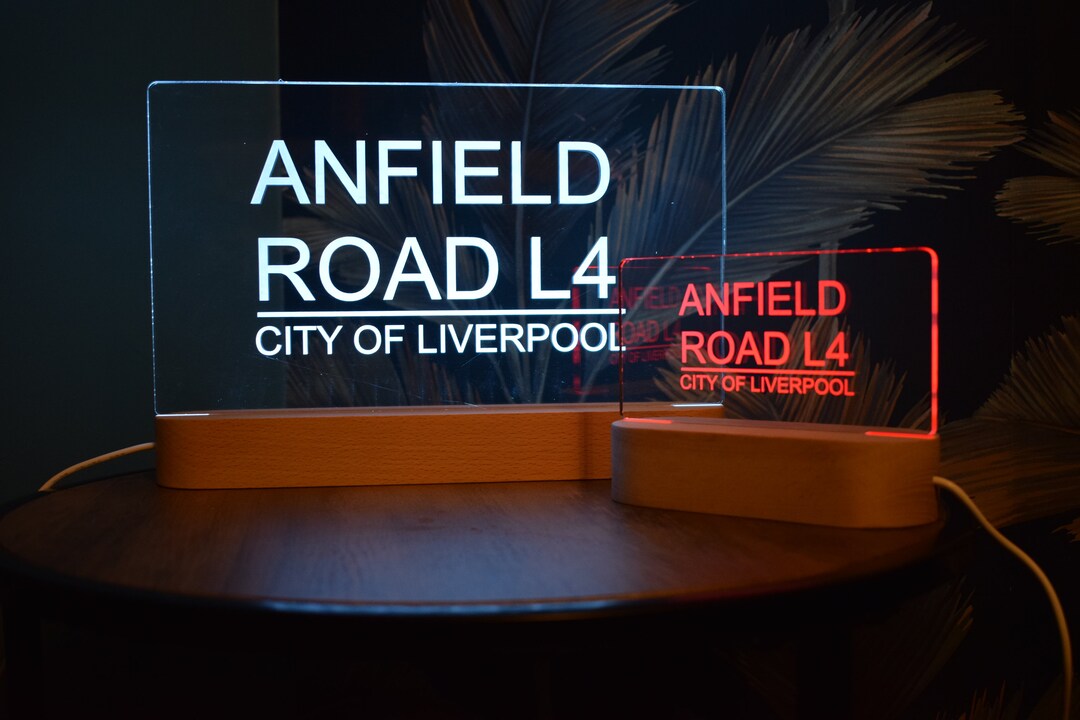 Liverpool Anfield Road Sign | LED Acrylic Light. Perfect for Liverpool ...