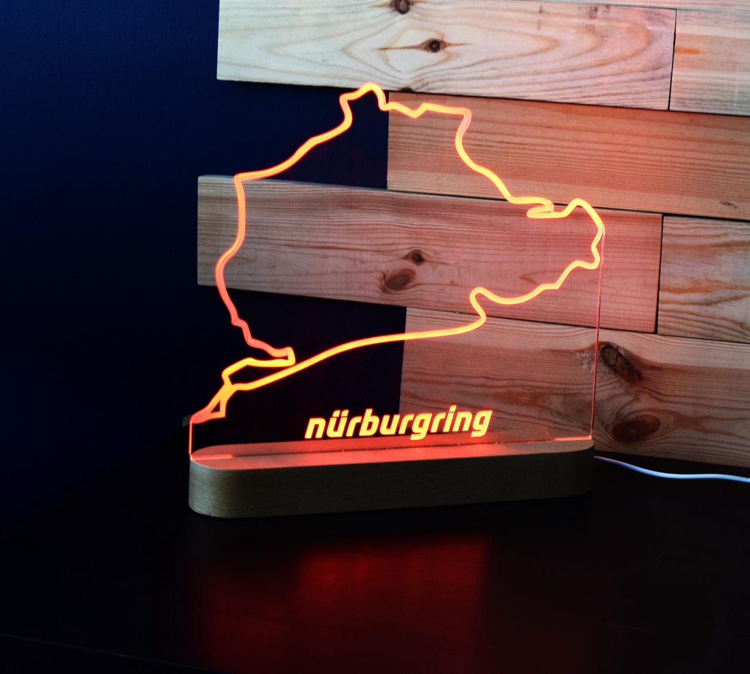 Handmade Nürburgring LED Plaque: Illuminated Acrylic Racing Track Map ...