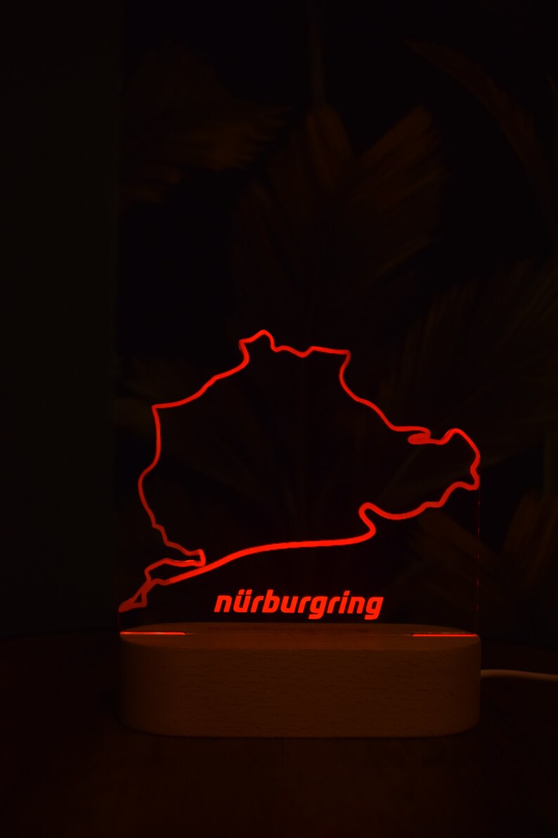 Nürburgring Nights: LED Racing Track Circuit Light. Illuminated Acrylic ...