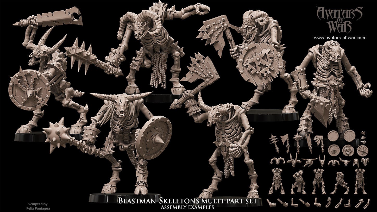 Beastmen Skeleton Avatars of War - Etsy