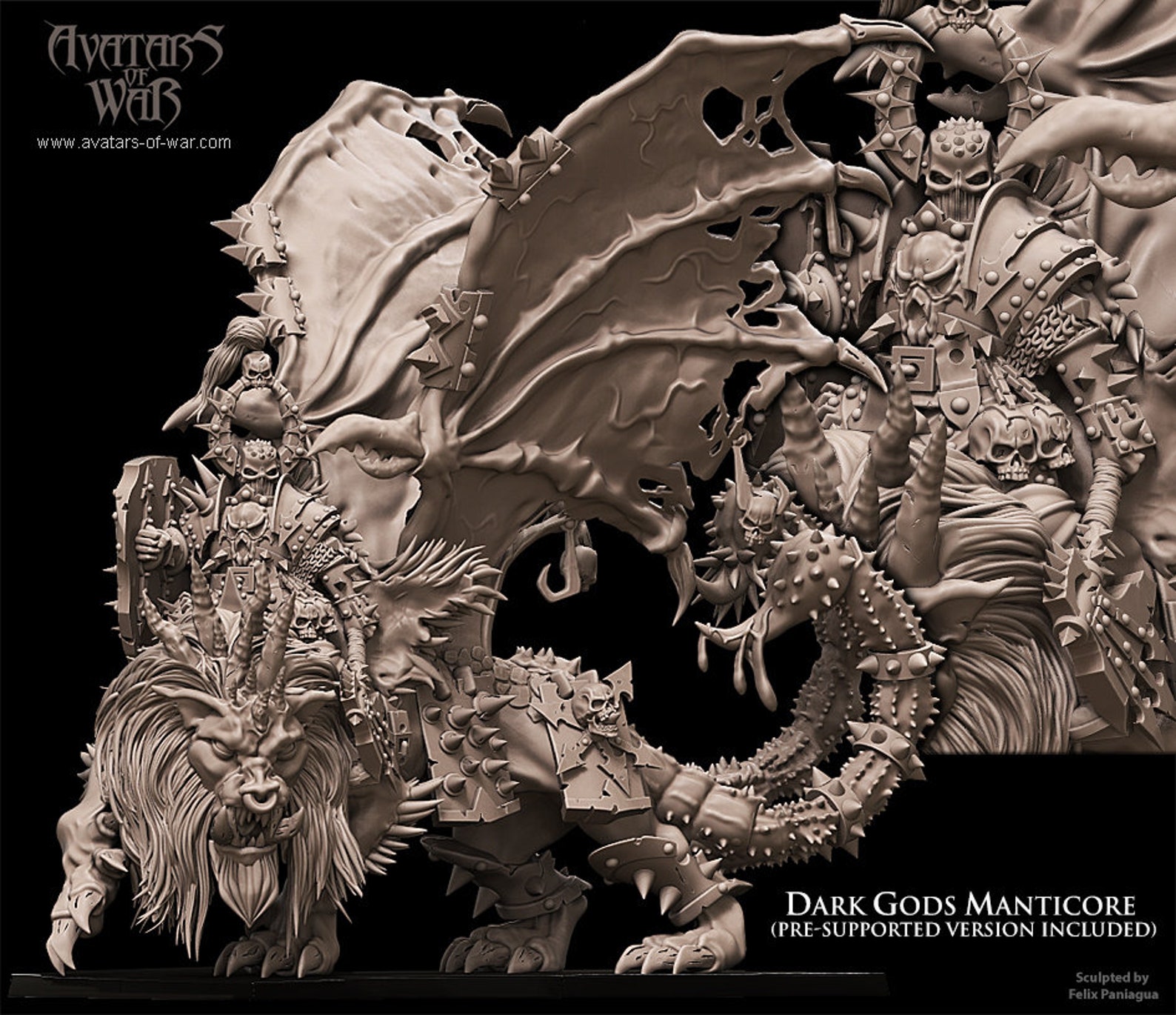 Chaos Lord on Manticore, Avatars of War - Etsy