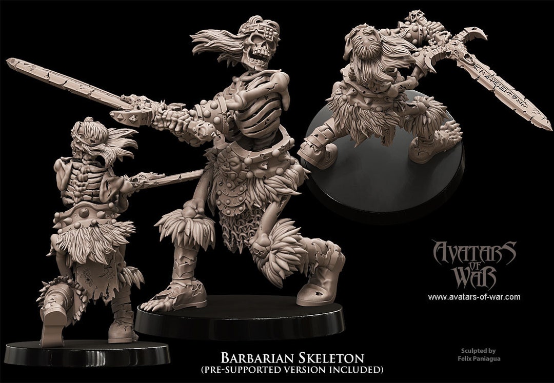 Barbarian Skeleton, Avatars of War - Etsy