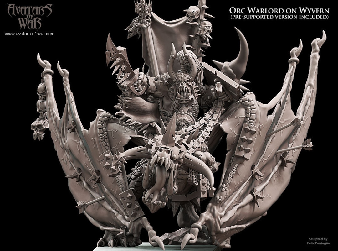 Orc Warlord on Wyvern, Avatars of War - Etsy