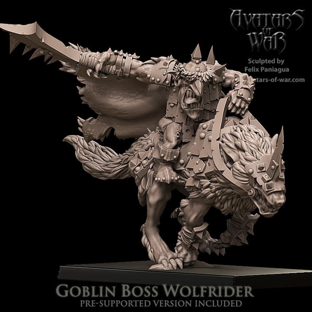 Goblin Chief on Wolf, Avatars of War - Etsy