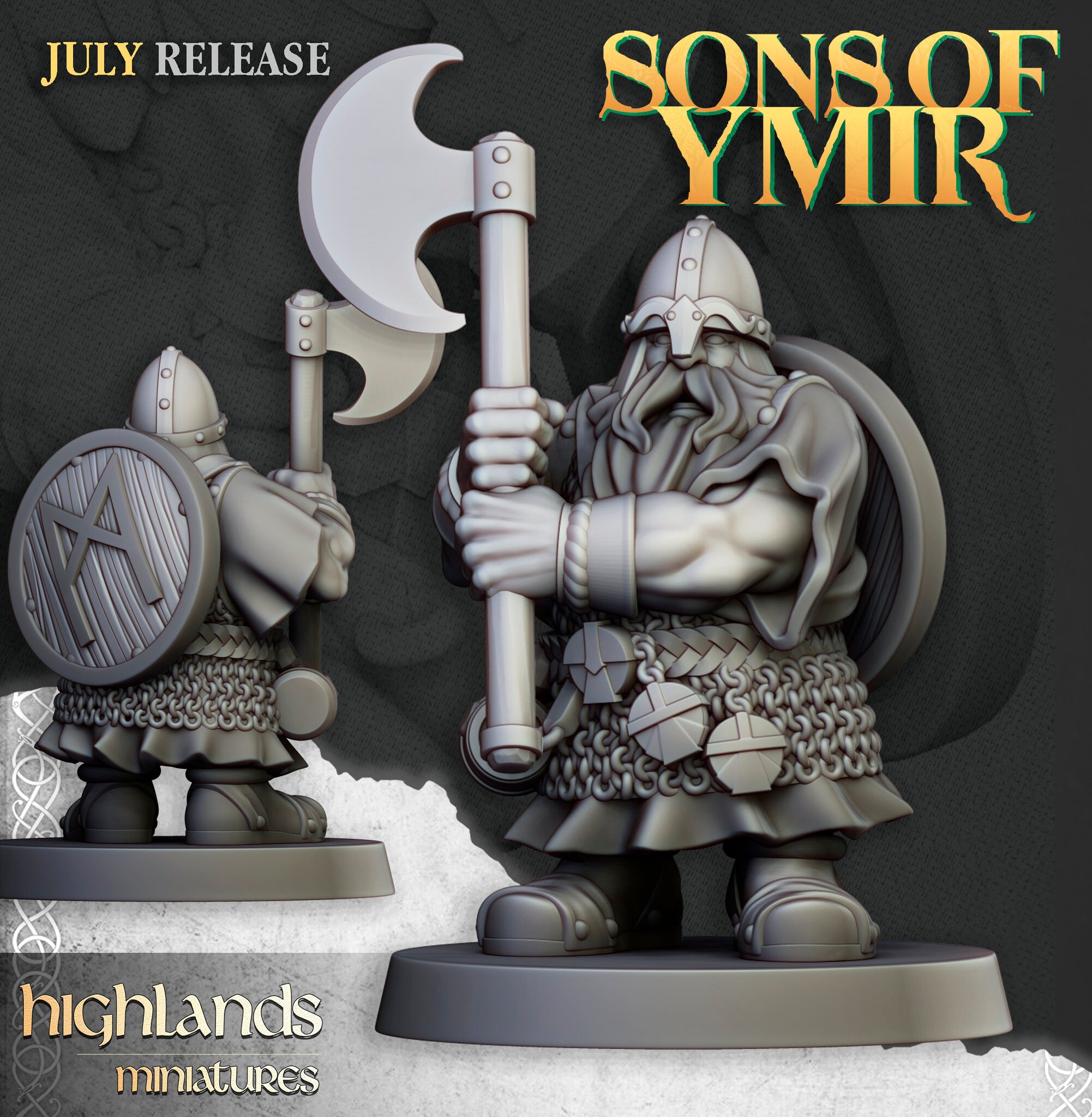 Dwarf Warriors Great Weapons, Highland Miniatures - Etsy
