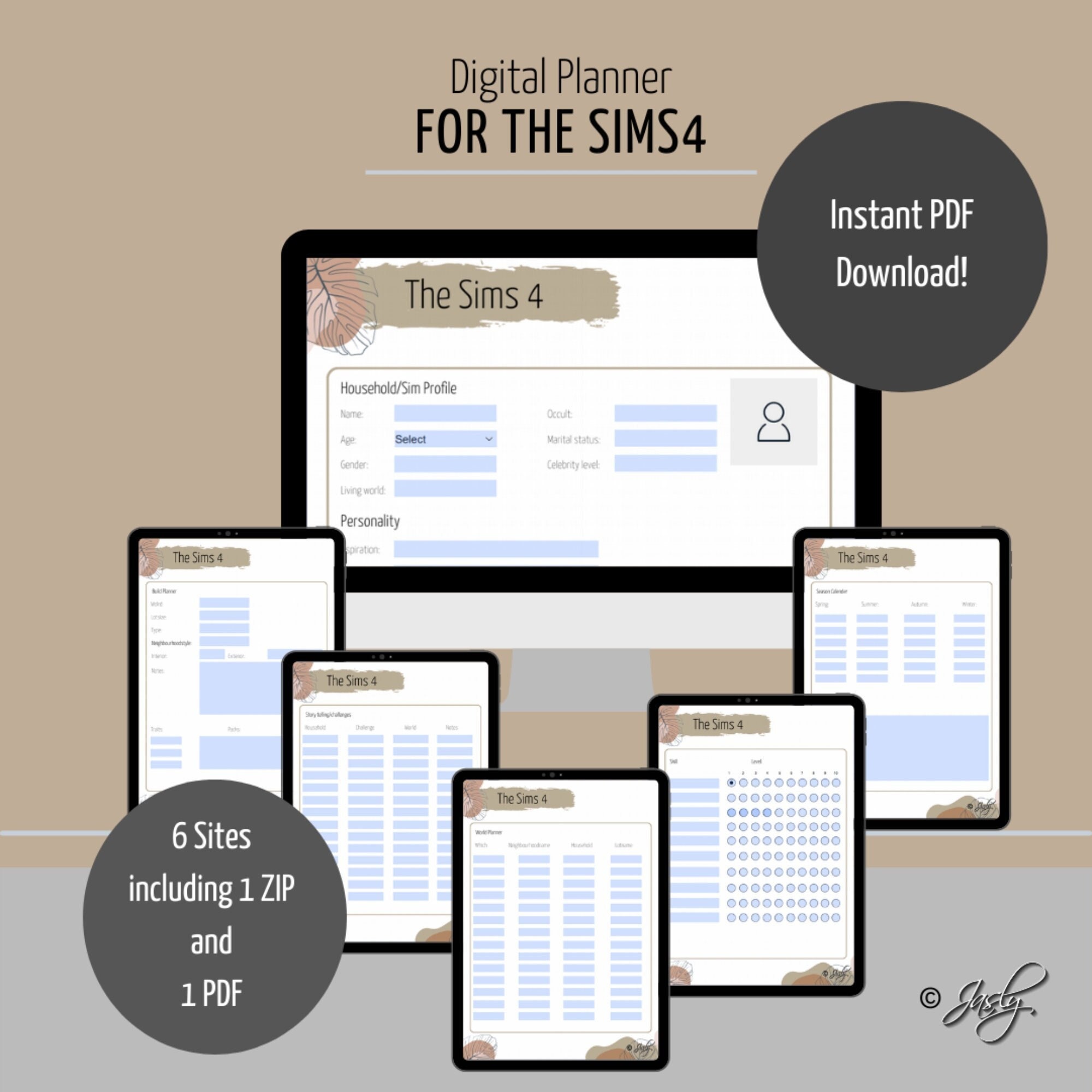 The Sims 4 Planner Digital Planner Instant Download Sim - Etsy